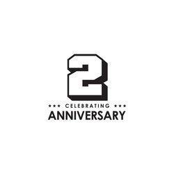 2nd year anniversary logo design template Vector Image