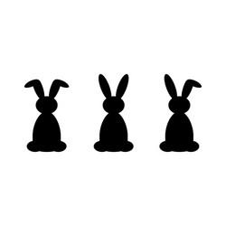 Easter Bunny Back Silhouette Vector Images (87)