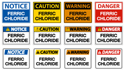 Chemical caution sign ferric chloride on white Vector Image