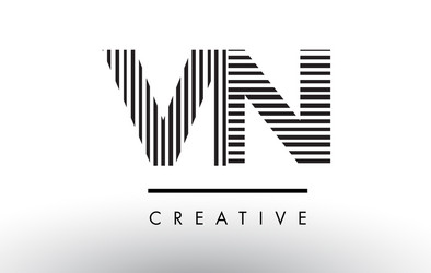 Creative white letters vn v n logo with leading Vector Image