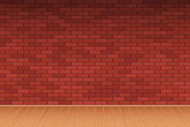 Brick wall and wooden floor background Royalty Free Vector