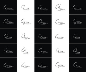 Letter ch signature logo template Royalty Free Vector Image