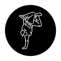 Man dancing break dance color line icon pictogram Vector Image