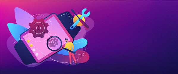 Mobile device repair concept banner header Vector Image