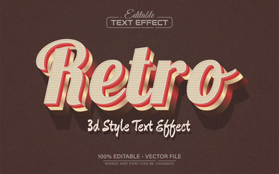 Editable retro vintage style text effect Vector Image