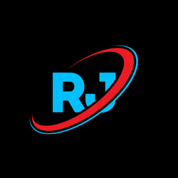 Rj r j letter logo design initial Royalty Free Vector Image