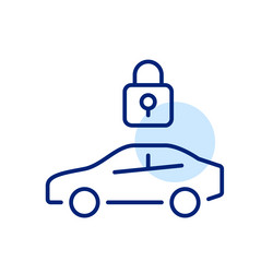 Car side view central electrical lock locked Vector Image