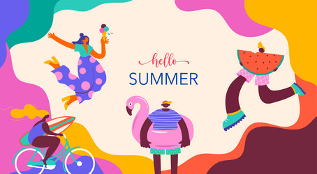 Collection of colorful modern style characters Vector Image