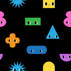 Funny geometry mosaic seamless pattern cute Vector Image