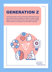Generation z poster template layout modern age Vector Image