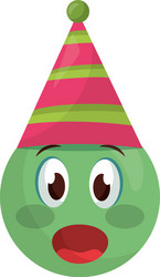 Smiley emoji party hat Royalty Free Vector Image