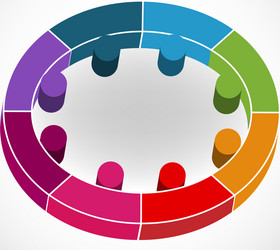 People teamwork concept circle group Royalty Free Vector