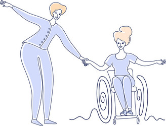 Wheelchair dance disabled people dancing set Vector Image