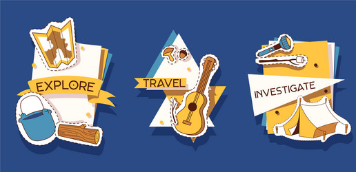 Scouts in nature camping forest survival Vector Image