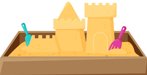 Children sand pit on white background Royalty Free Vector