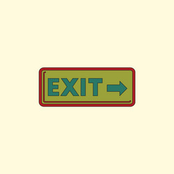 Exit way sign in flat style Royalty Free Vector Image
