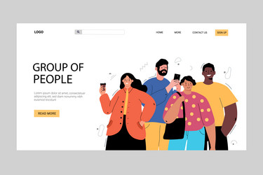 Hand drawn group people background composition Vector Image