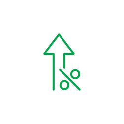 Percentage up arrow abstract line art icon Vector Image