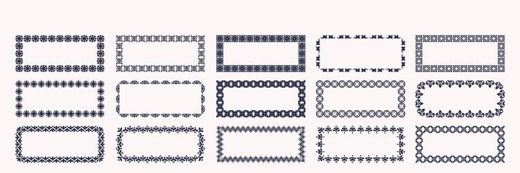 Set of rectangular frames with vines and leaves Vector Image