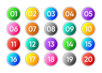 Twenty five colorful numbers square design Vector Image