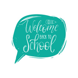 Vintage back to school hand lettering Royalty Free Vector