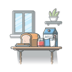 Breakfast time cartoon Royalty Free Vector Image