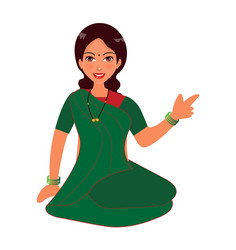 Indian young cartoon businesswoman Royalty Free Vector Image