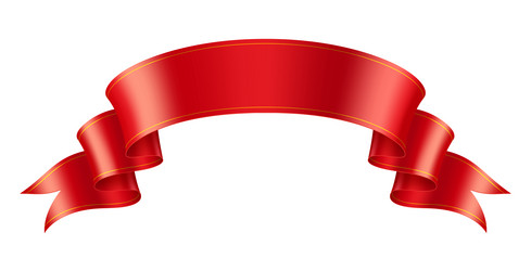 Mockup red ribbon realistic on white Royalty Free Vector