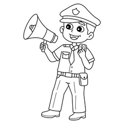 Police man and prisoner coloring page for kids Vector Image
