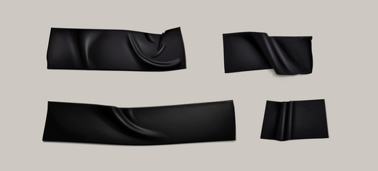 Realistic black adhesive duct tape pieces Vector Image Realistic black adhesive duct tape pieces Vector Image