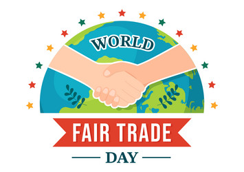 World fair trade day vertical poster flat cartoon Vector Image