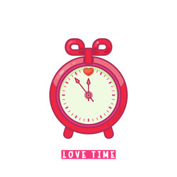 Heart shaped alarm clock Royalty Free Vector Image