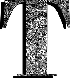 Calligraphy Capital Letters T