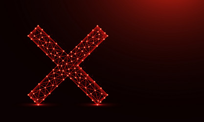 Cross mark low poly design delete symbol Vector Image