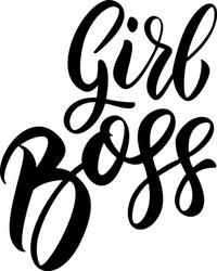 Lady boss lettering phrase for postcard banner Vector Image