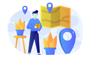 Navigation concept flat design graphic Royalty Free Vector