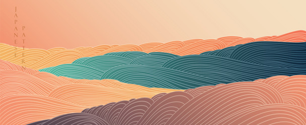 Abstract Art Template With Curve Pattern Japanese Vector Image