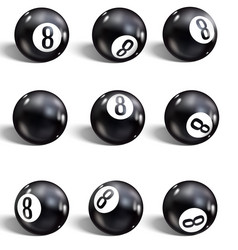 Eight ball set realistic 8 Royalty Free Vector Image