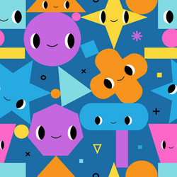 Funny geometry mosaic seamless pattern cute Vector Image