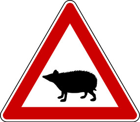 Hedgehog warning sign Royalty Free Vector Image