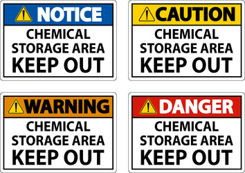 Warning label chemical storage area keep out sign Vector Image