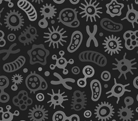 Hand drawn seamless pattern on a virus theme Vector Image