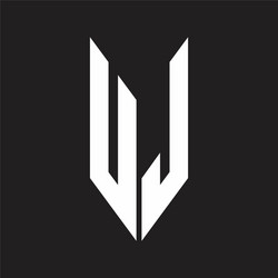 Uj logo monogram with emblem line style isolated Vector Image