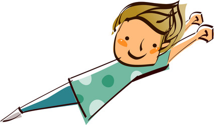 Close-up of boy flying Royalty Free Vector Image