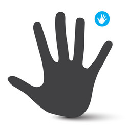 Open human hand palm - black icon on white Vector Image