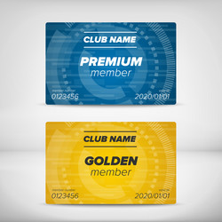 Front and back vip member card template Royalty Free Vector