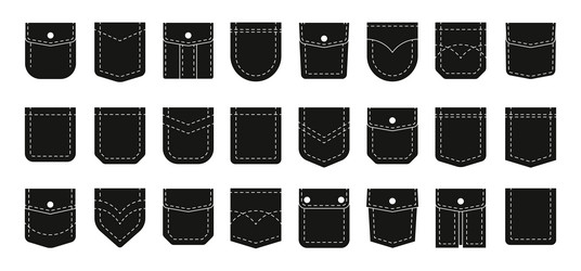 Pocket patches textile uniform pockets shapes Vector Image