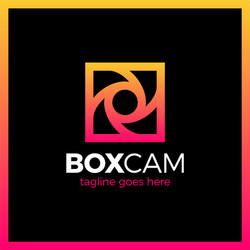 Color square camera shutter emblem box photo Vector Image