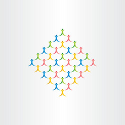 People group crowd social logo icon design Vector Image