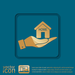 Hand holding a house icon home sign Royalty Free Vector